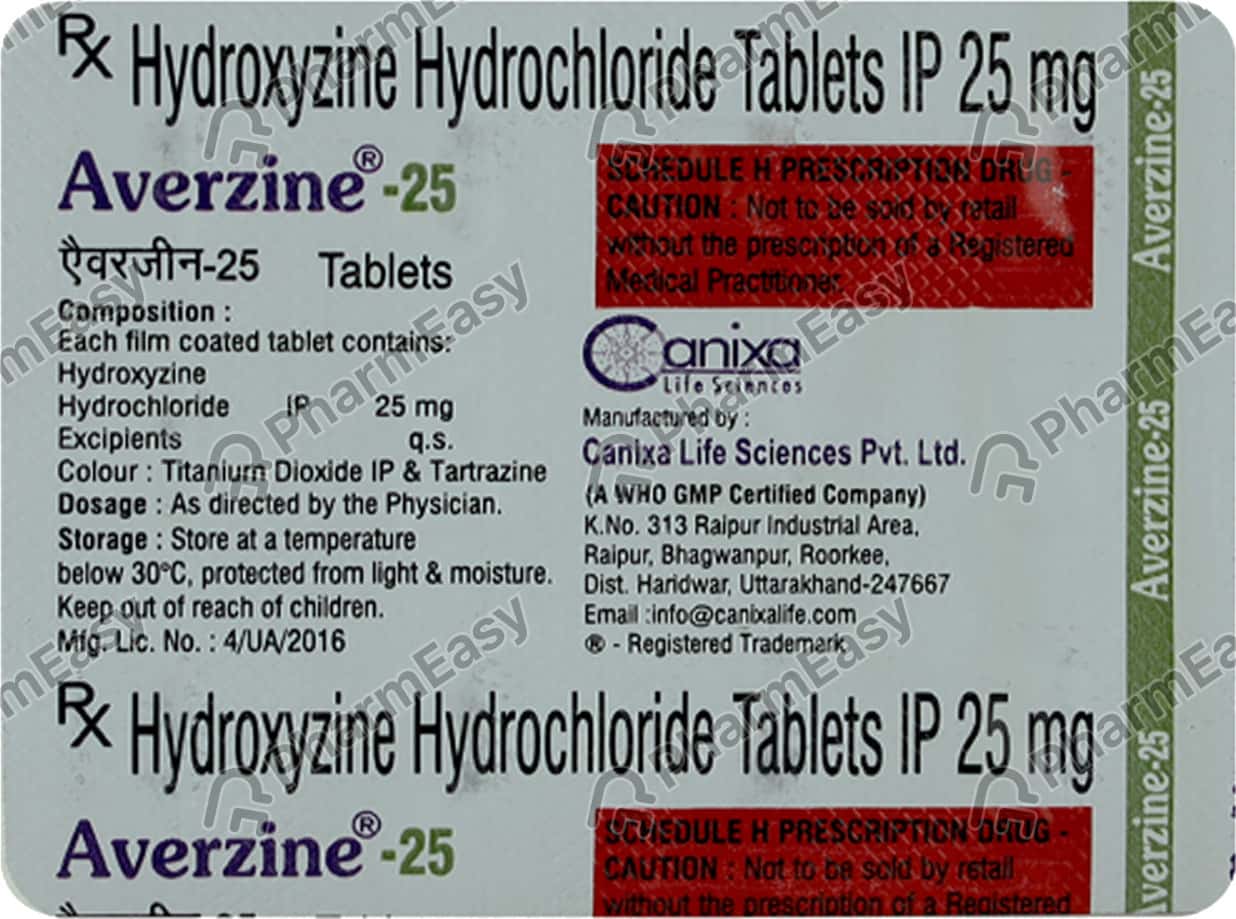 Averzine 25 MG Tablet (15): Uses, Side Effects, Price & Dosage | PharmEasy
