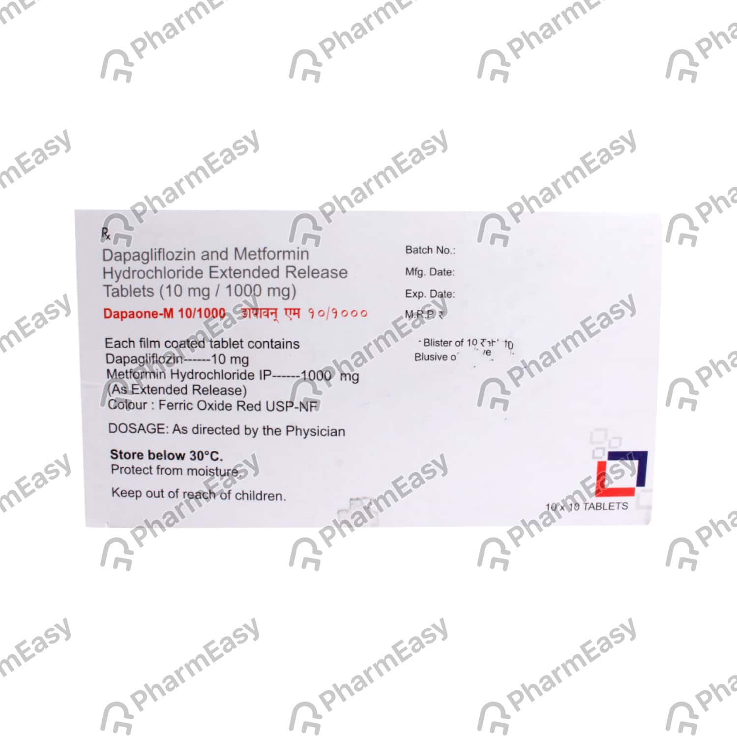 Dapaone M 10/1000mg Strip Of 10 Tablets: Uses, Side Effects, Price ...