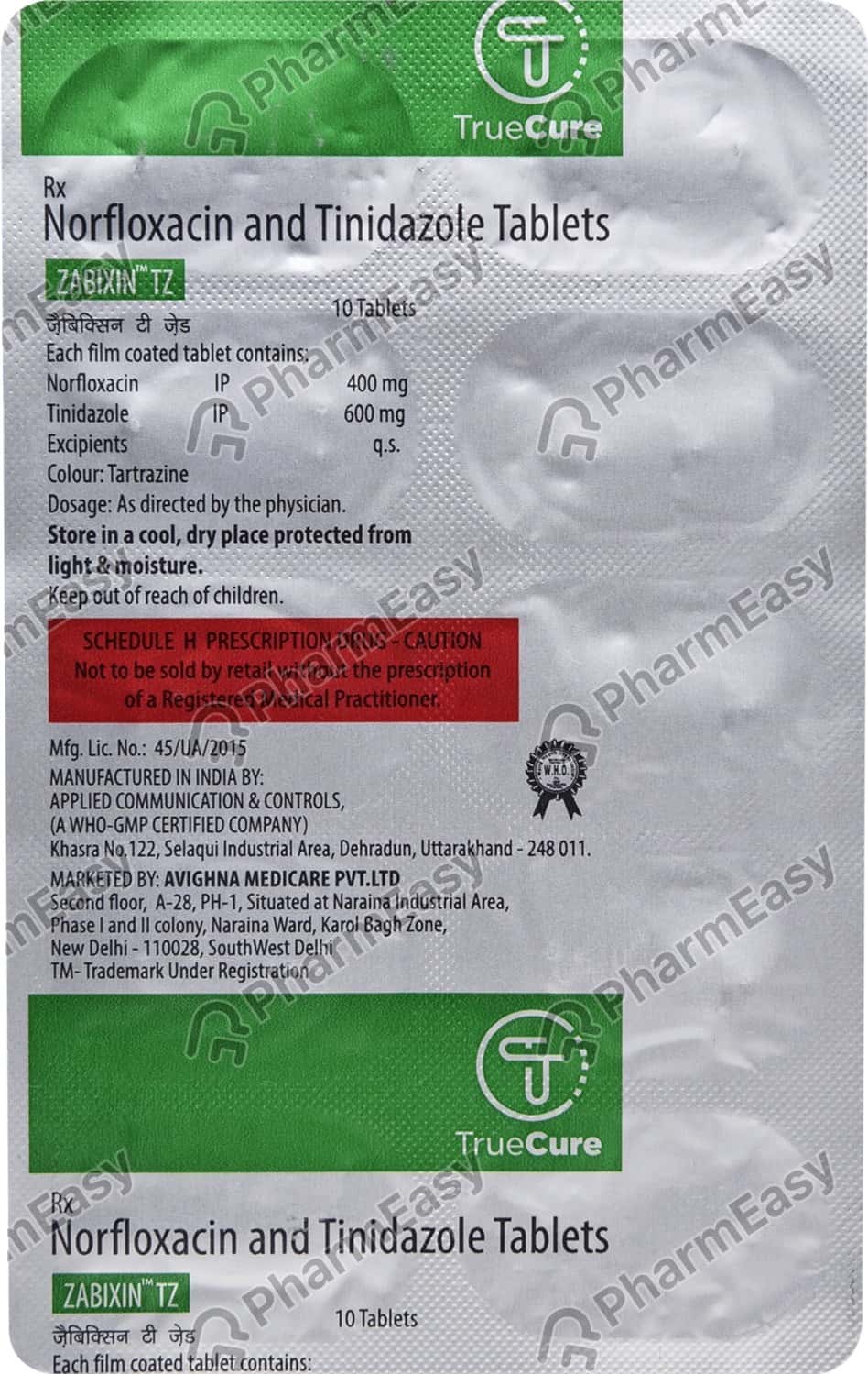Zabixin Tz Strip Of 10 Tablets: Uses, Side Effects, Price & Dosage ...