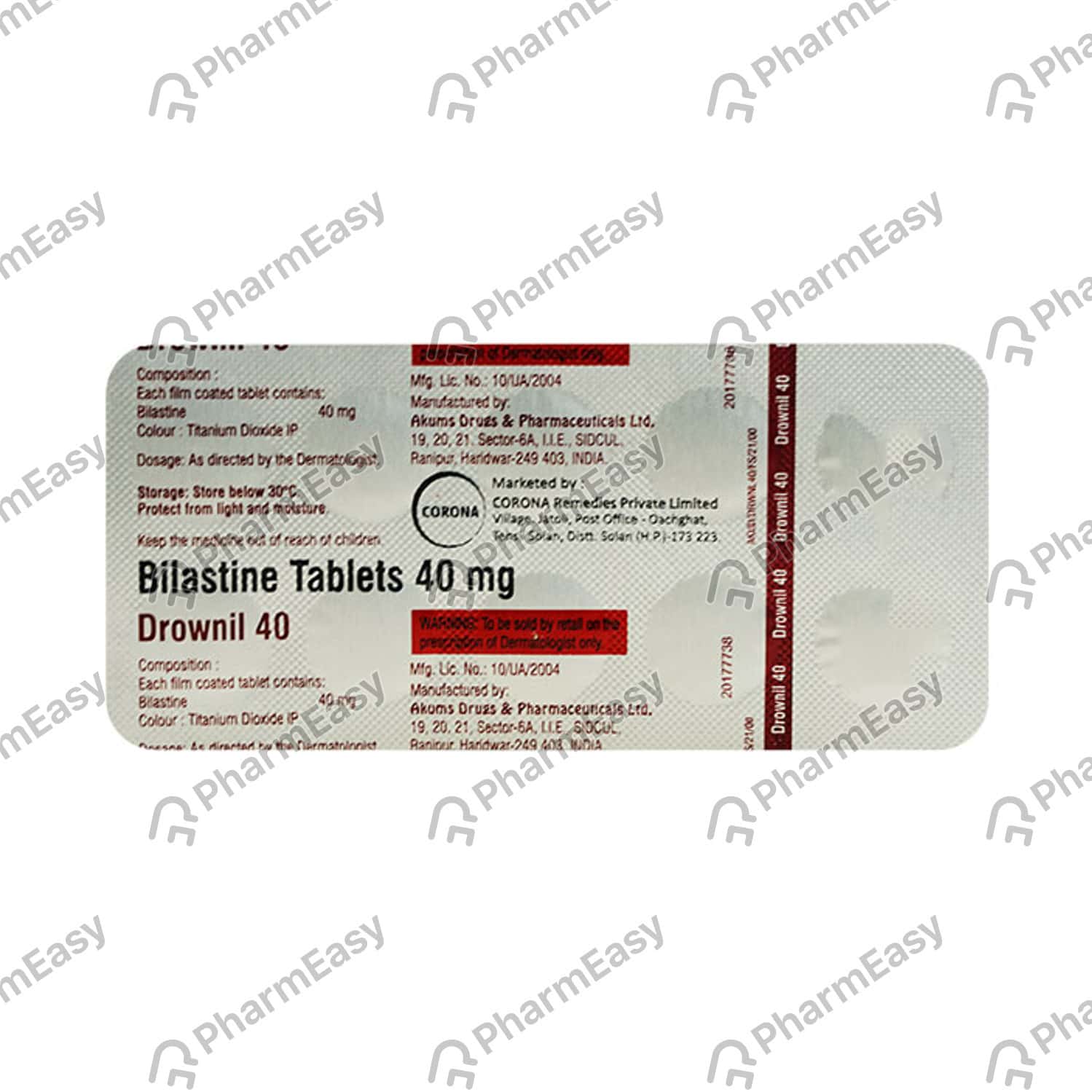 Drownil 40 MG Tablet (10): Uses, Side Effects, Price & Dosage | PharmEasy