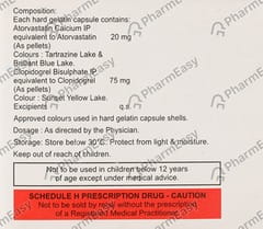 Atorfit Cv 20mg Strip Of 15 Capsules: Uses, Side Effects, Price ...
