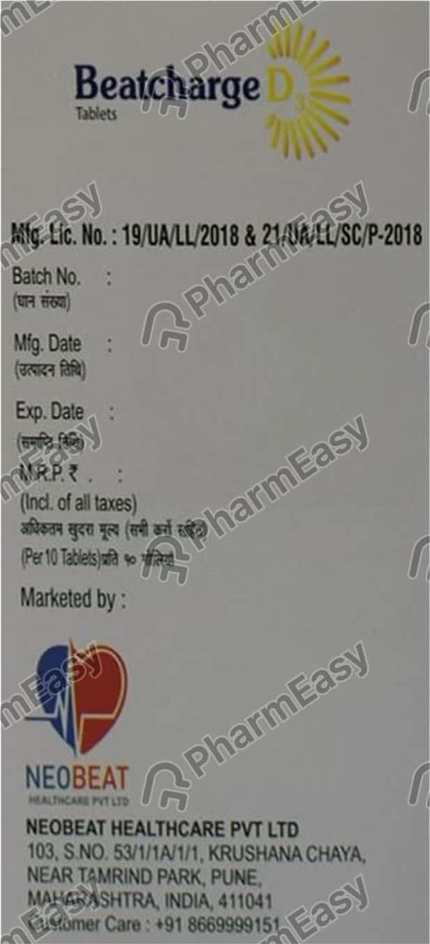 Beatcharge D3 Strip Of 10 Tablets: Uses, Side Effects, Price & Dosage ...