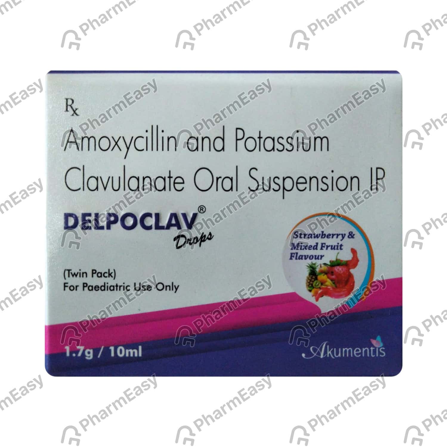 Delpoclav Strawberry And Mixed Fruit Flavour Bottle Of 10ml Drops: Uses ...