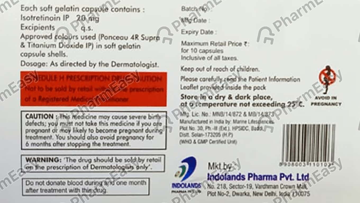 Indotroin 20 MG Capsule (10): Uses, Side Effects, Price & Dosage ...