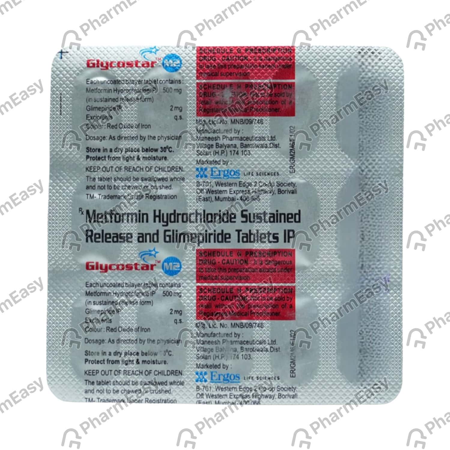 Glycostar M 2mg Strip Of 15 Tablets: Uses, Side Effects, Price & Dosage | PharmEasy