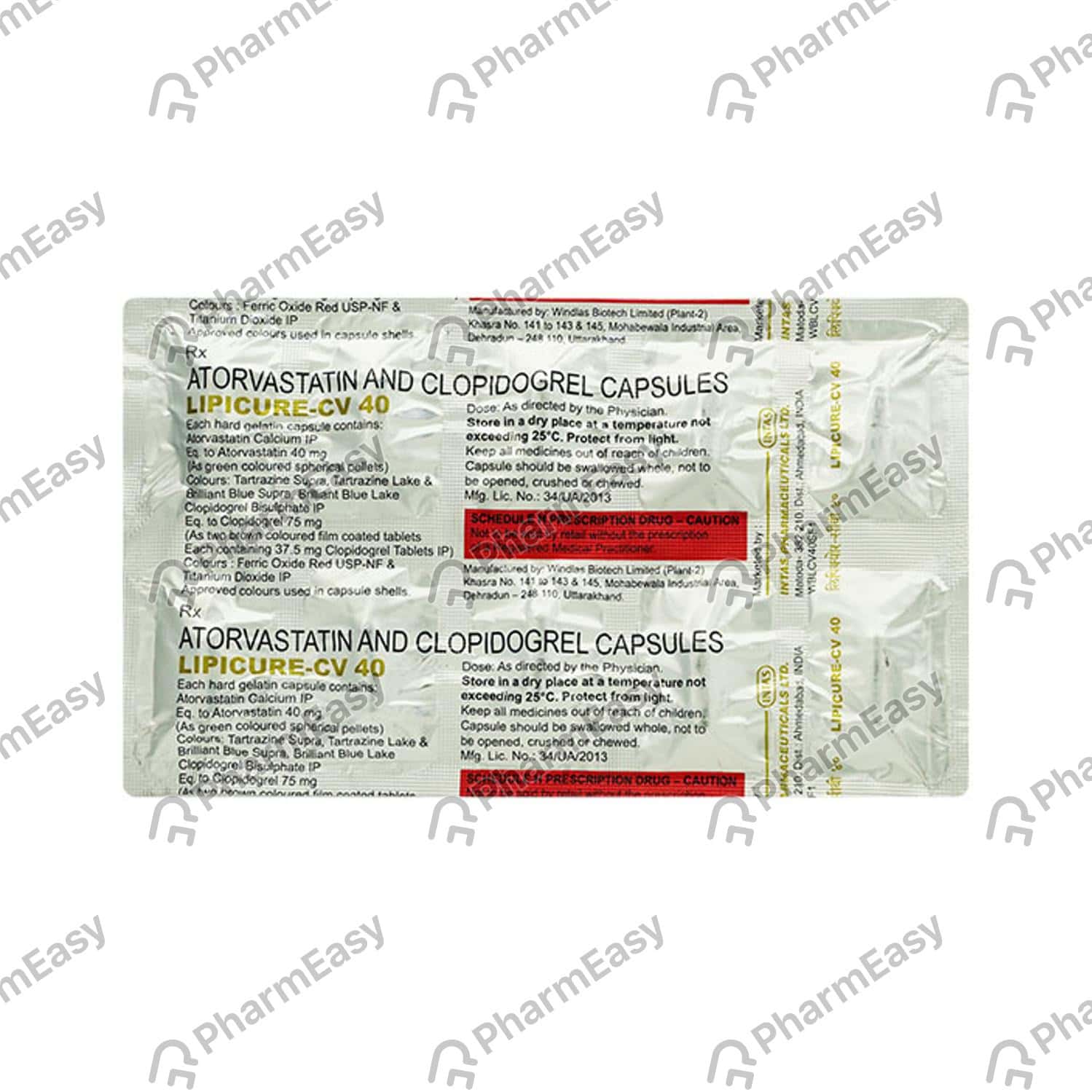 Lipicure Cv 40mg Strip Of 10 Capsules: Uses, Side Effects, Price ...