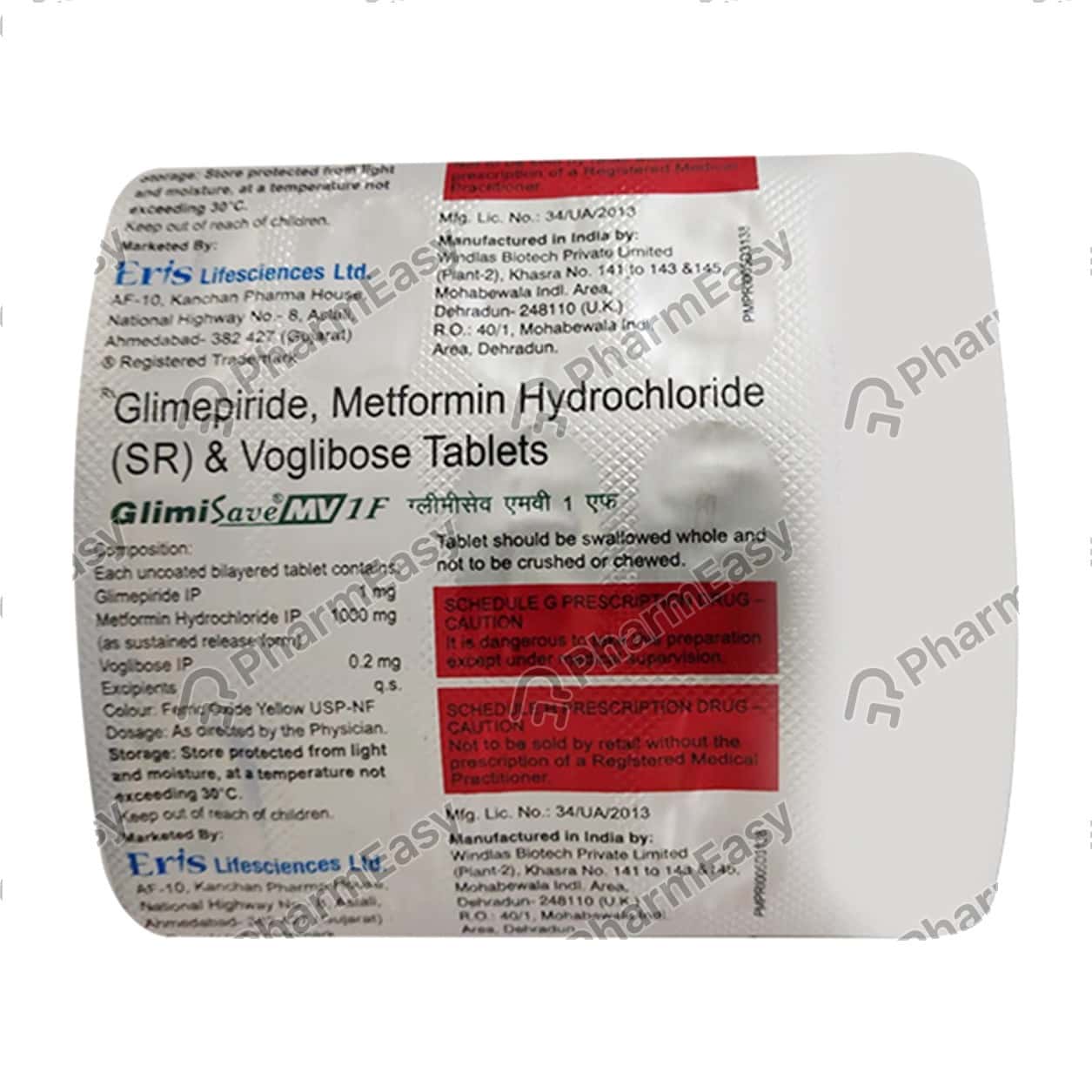 Glimisave Mv 1mg F Strip Of 15 Tablets: Uses, Side Effects, Price ...