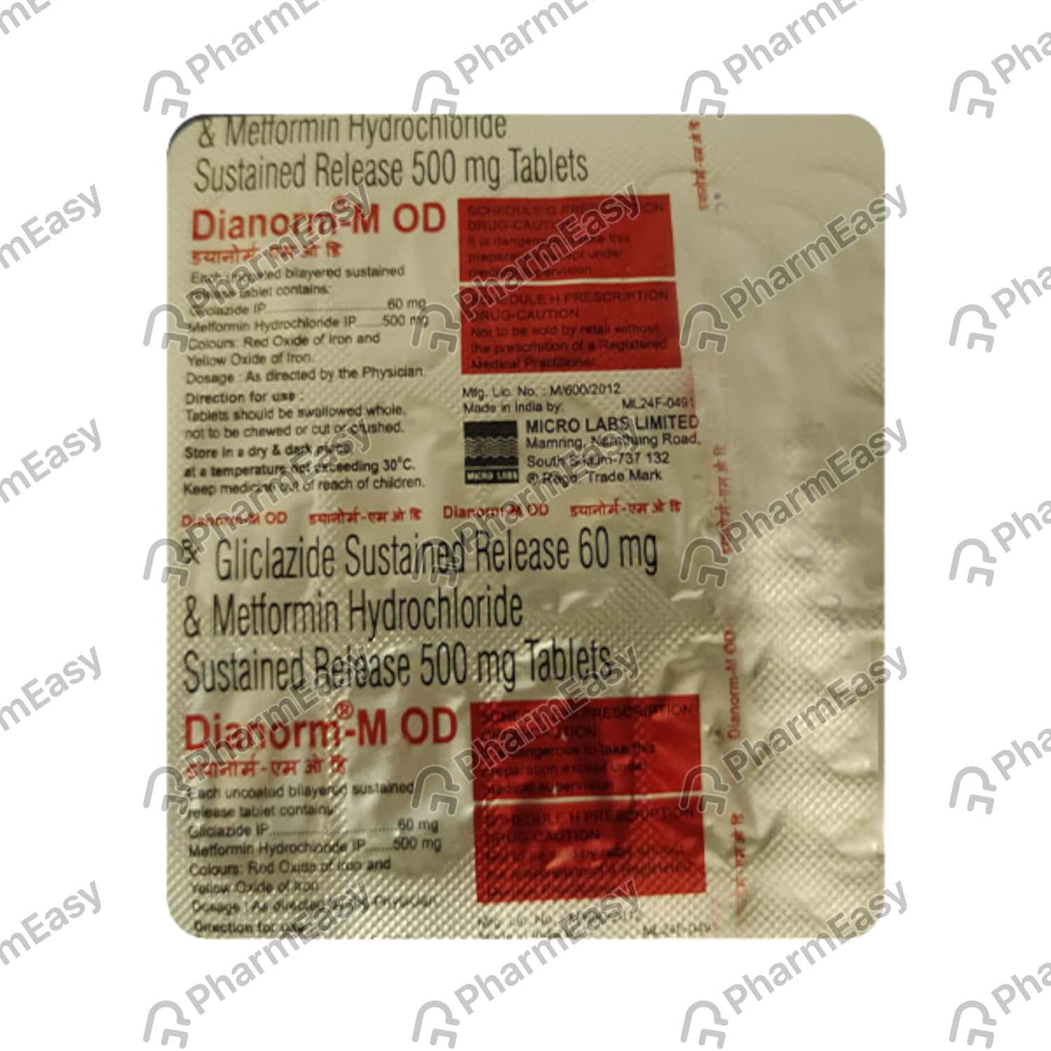 Dianorm M Od 60/500mg Strip Of 15 Tablets: Uses, Side Effects, Price ...