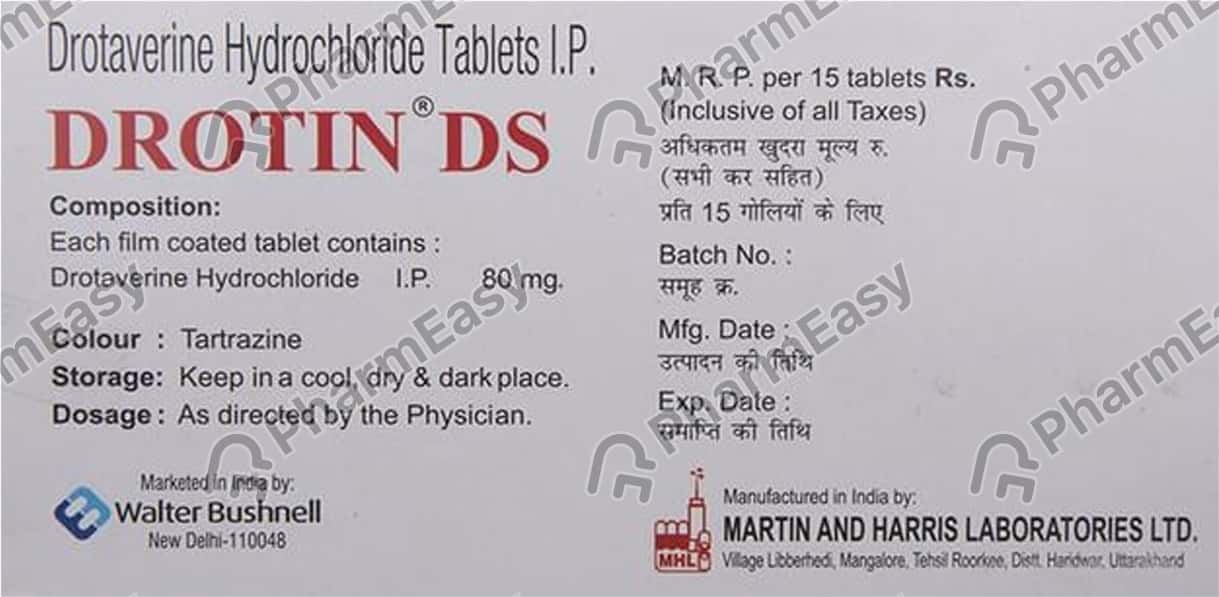 Drotanol Ds 80 MG Tablet (15): Uses, Side Effects, Price & Dosage ...