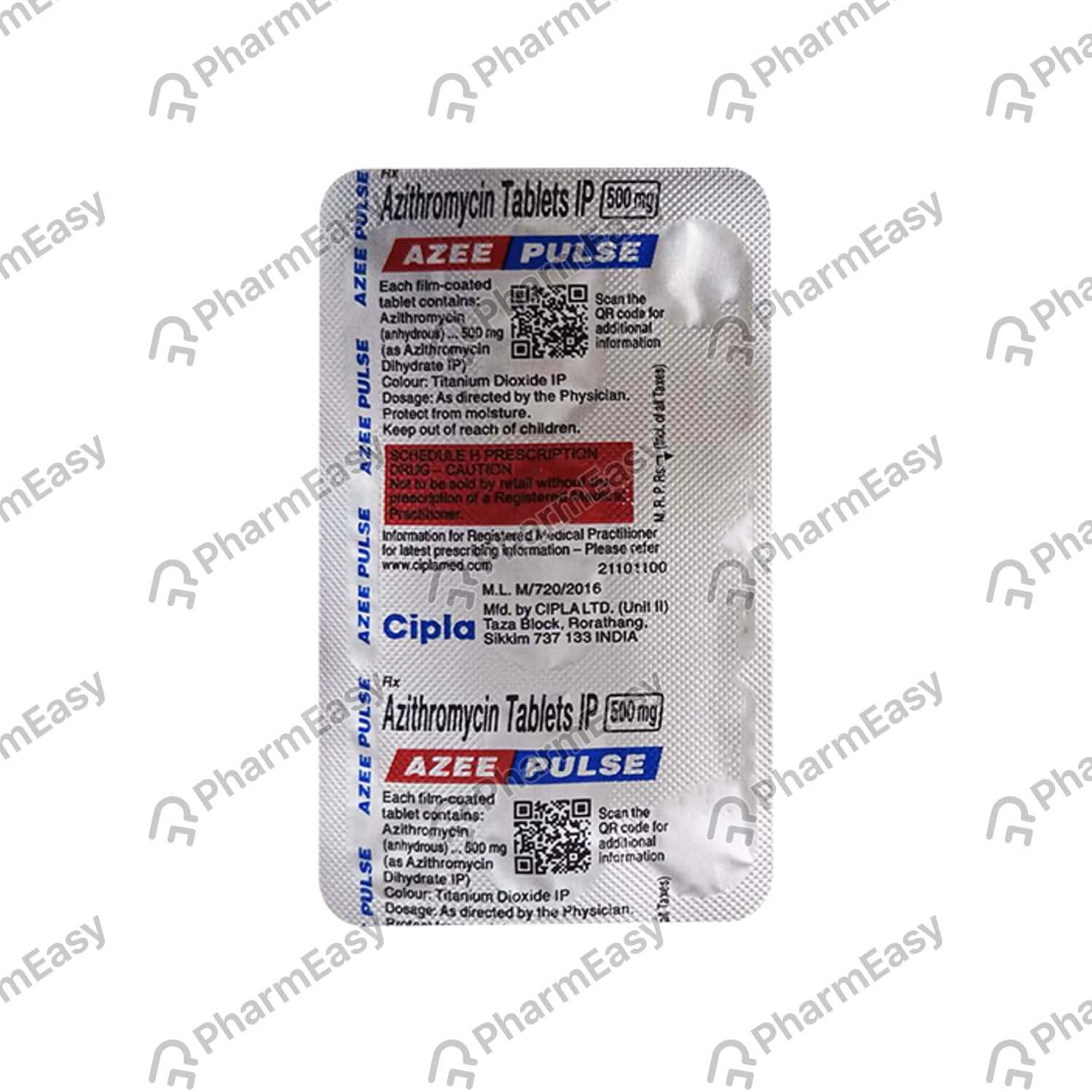 Azee Pulse 500 MG Tablet (3): Uses, Side Effects, Price & Dosage ...