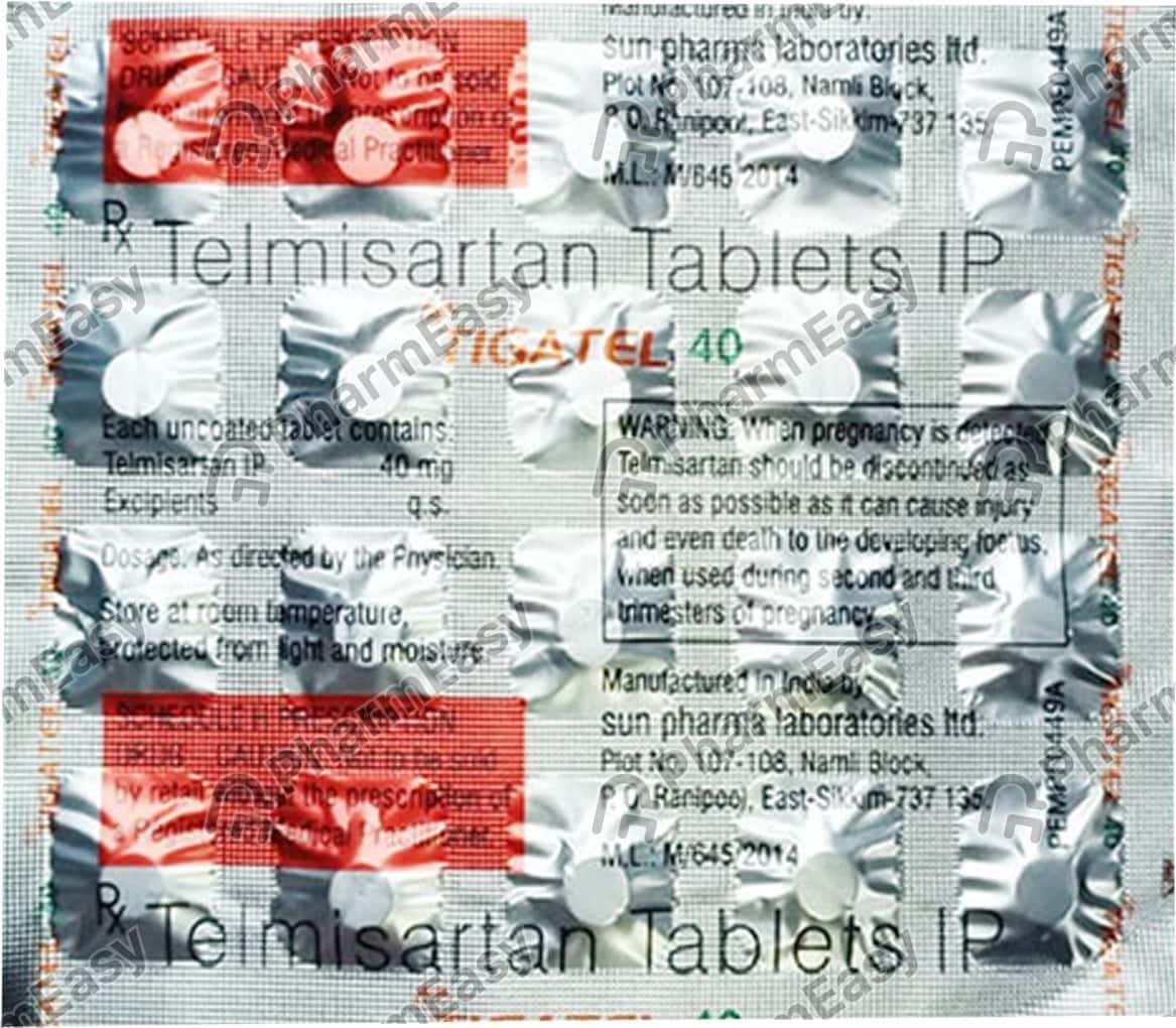 Tigatel 40 MG Tablet (20): Uses, Side Effects, Price & Dosage | PharmEasy