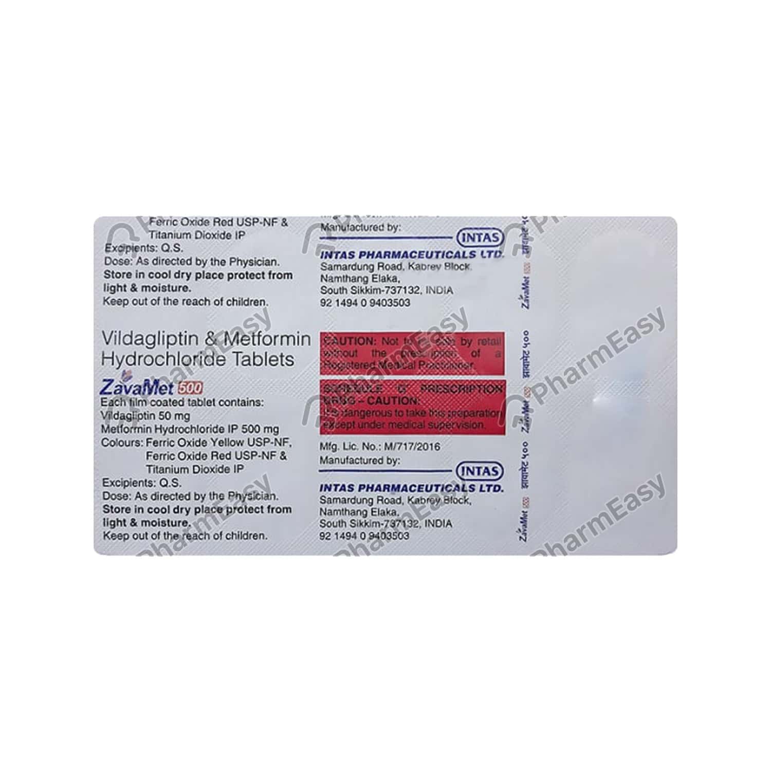 Buy Zavamet 50/500mg Tablet 10'S Online at Flat 18% OFF* | PharmEasy