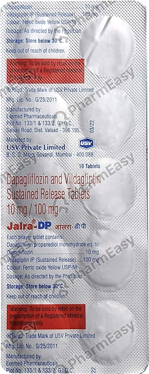 Jalra Dp Strip Of 10 Tablets: Uses, Side Effects, Price & Dosage ...