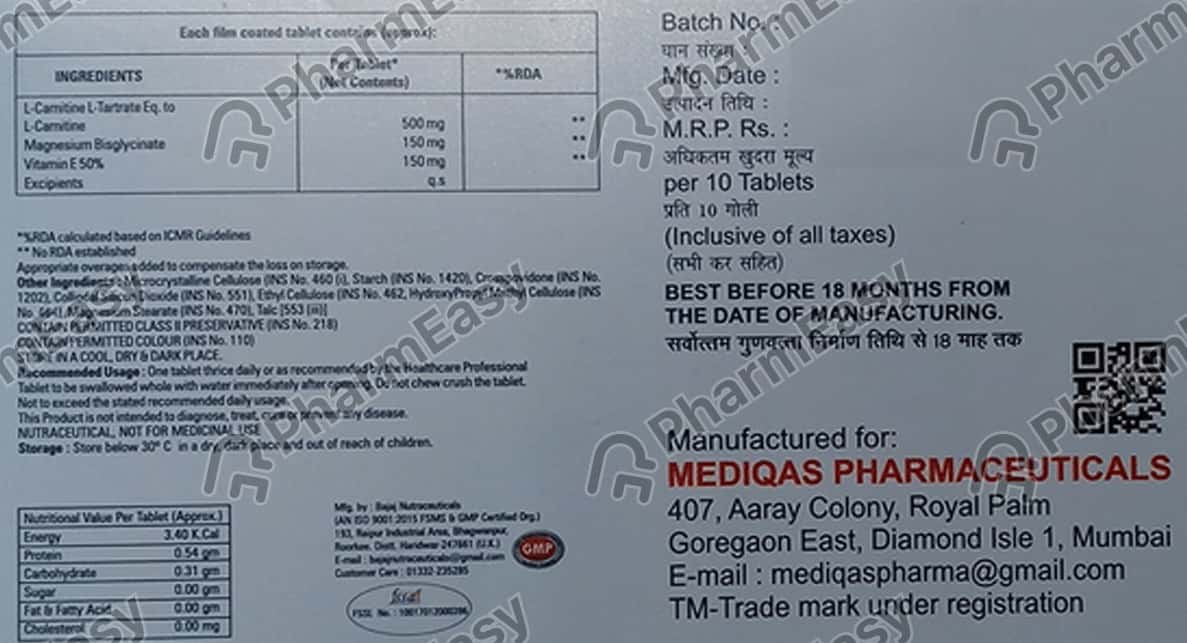 Buy Carniheal Strip Of 10 Tablets Online at Flat 15% OFF | PharmEasy