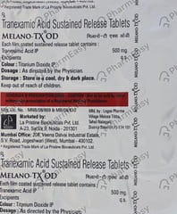 Melano Tx Od 500 MG Tablet (15): Uses, Side Effects, Price & Dosage ...