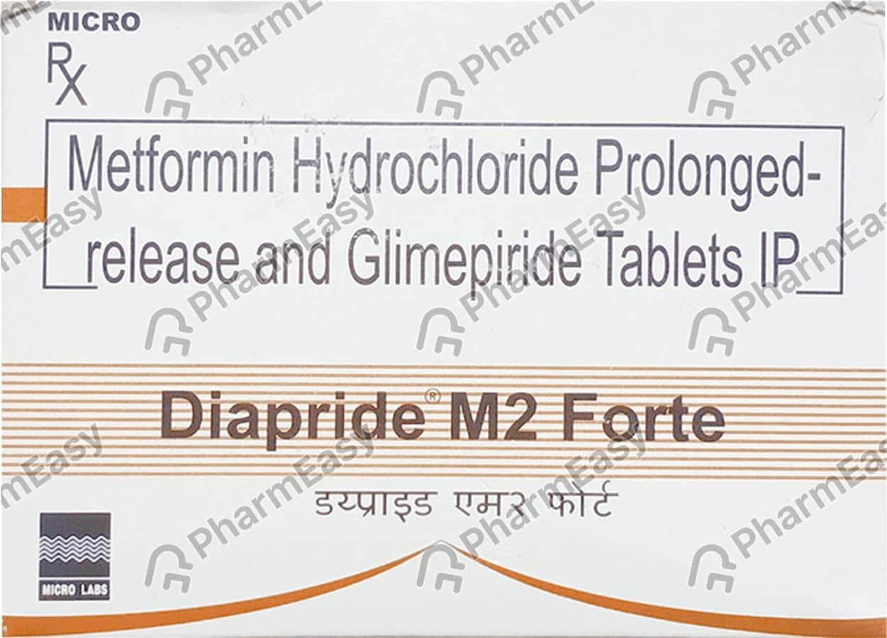 Diapride M 2mg Forte Strip Of 15 Tablets: Uses, Side Effects, Price ...