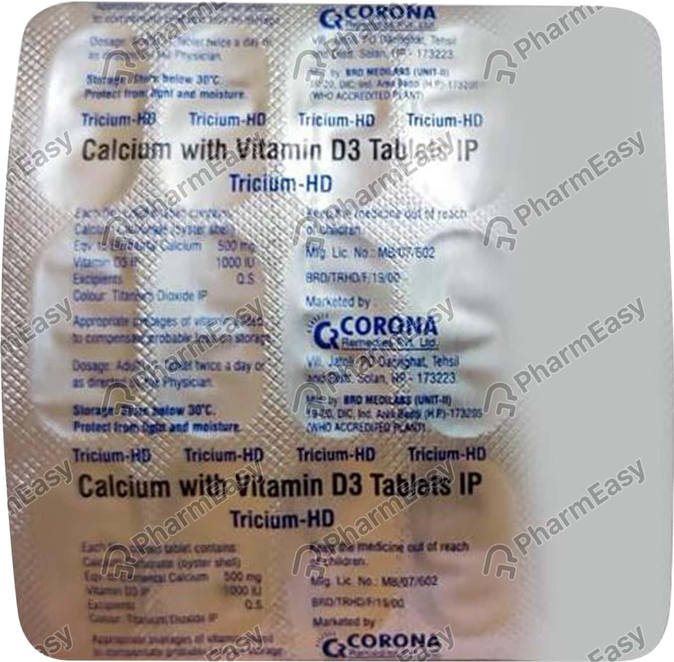 Tricium Hd Strip Of 15 Tablets: Uses, Side Effects, Price & Dosage ...