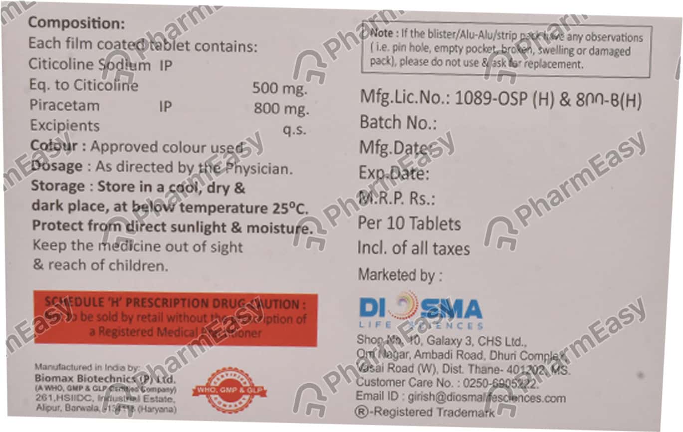 Buy Strobrain Plus 500/800 Mg Tablet 10 Online at Flat 15% OFF | PharmEasy