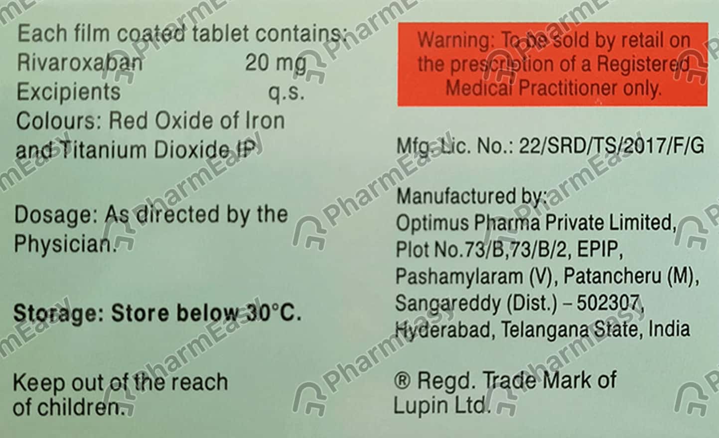 Rivaban 20 MG Tablet (14): Uses, Side Effects, Price & Dosage | PharmEasy