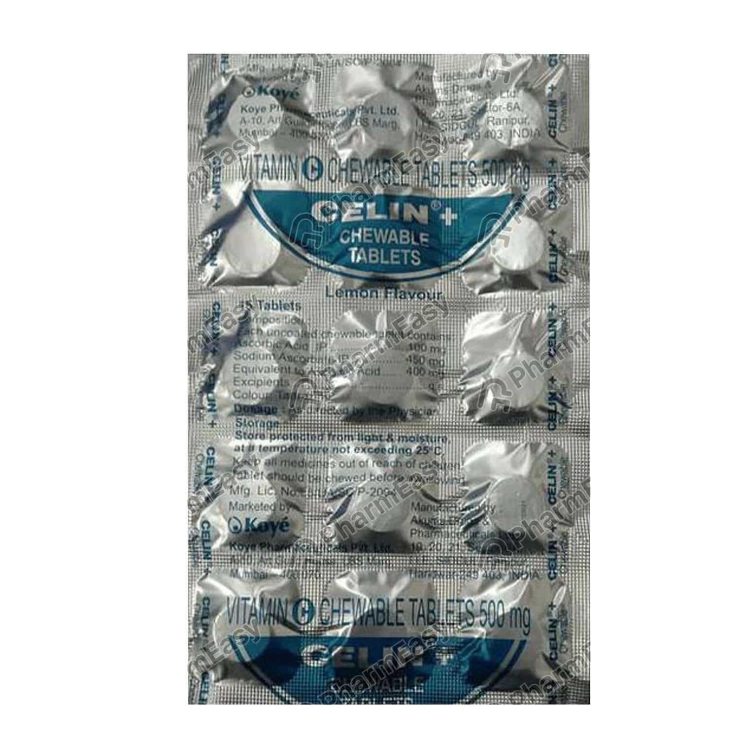 Buy Celin Plus Lemon Flavour Strip Of 15 Chewable Tablets Online at ...