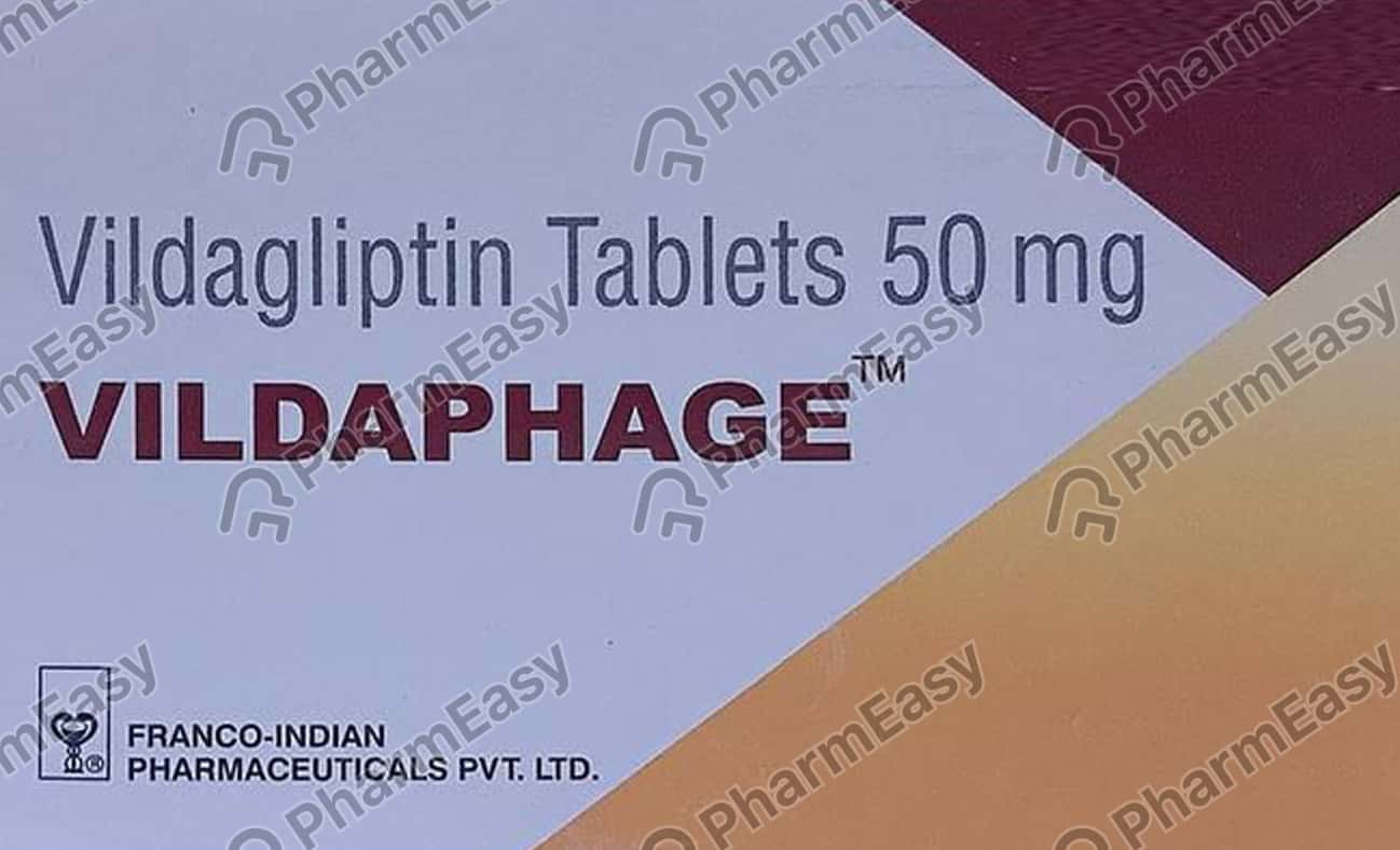 Vildaphage 50 MG Tablet (15): Uses, Side Effects, Price & Dosage ...