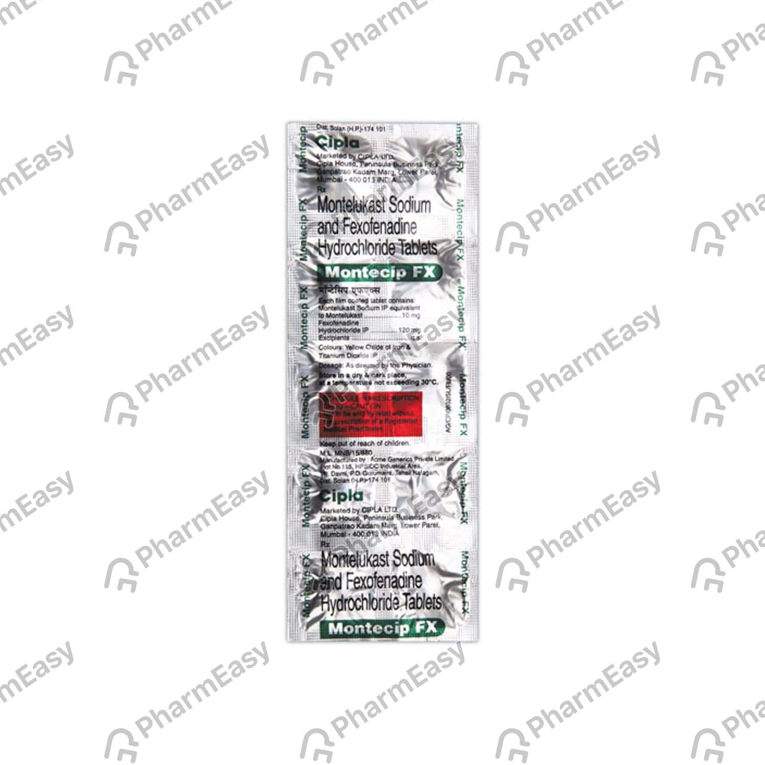 Montecip Fx Strip Of 10 Tablets: Uses, Side Effects, Price & Dosage ...