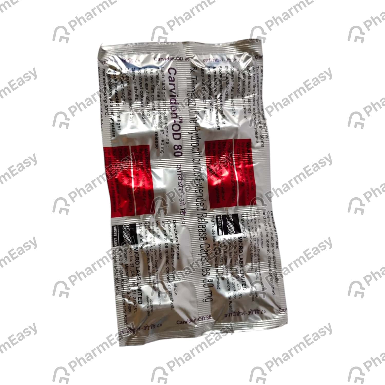 Carvidon Od 80 MG Capsule (10): Uses, Side Effects, Price & Dosage ...