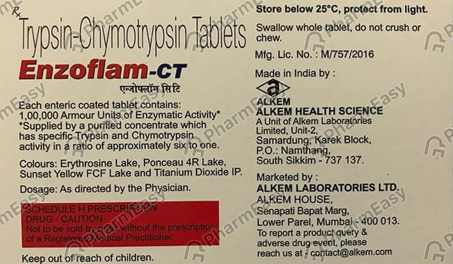 Enzoflam Ct 100000 AU Tablet (15): Uses, Side Effects, Price & Dosage ...