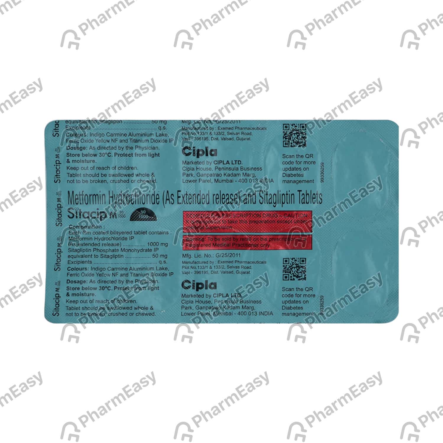 Sitacip M 50/1000mg Strip Of 10 Tablets: Uses, Side Effects, Price ...