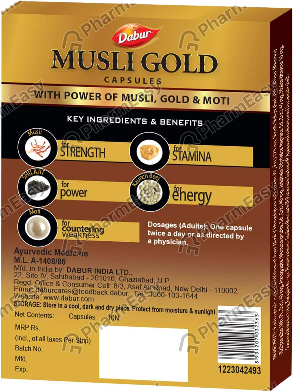 Buy Musli Gold 0 MG Capsule (10) Online at Flat 15% OFF | PharmEasy