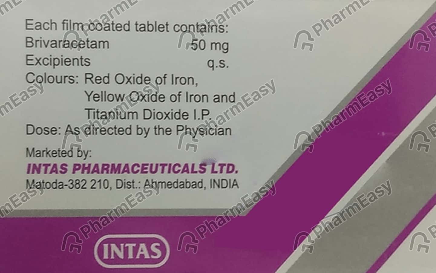 Brivazen 50 MG Tablet (10): Uses, Side Effects, Price & Dosage | PharmEasy