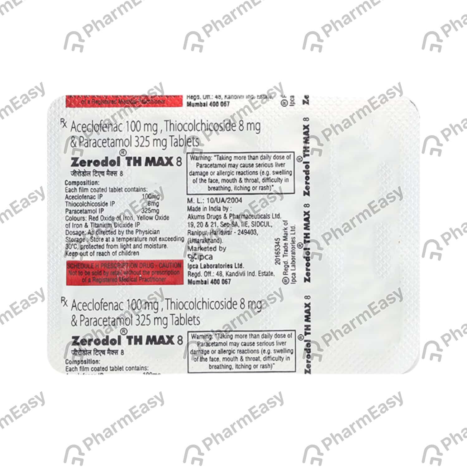 Zerodol Th Max 8mg Strip Of 10 Tablets: Uses, Side Effects, Price ...