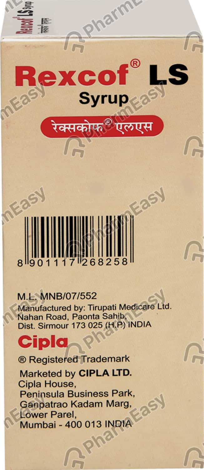 Buy Rexcof Ls Bottle Of 100ml Syrup Online at Flat 15% OFF | PharmEasy