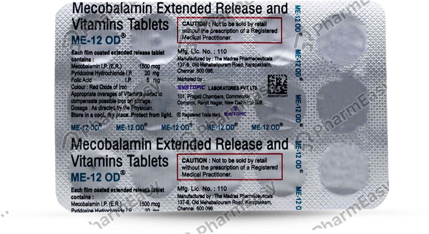 Me 12 Od Strip Of 15 Tablets: Uses, Side Effects, Price & Dosage ...