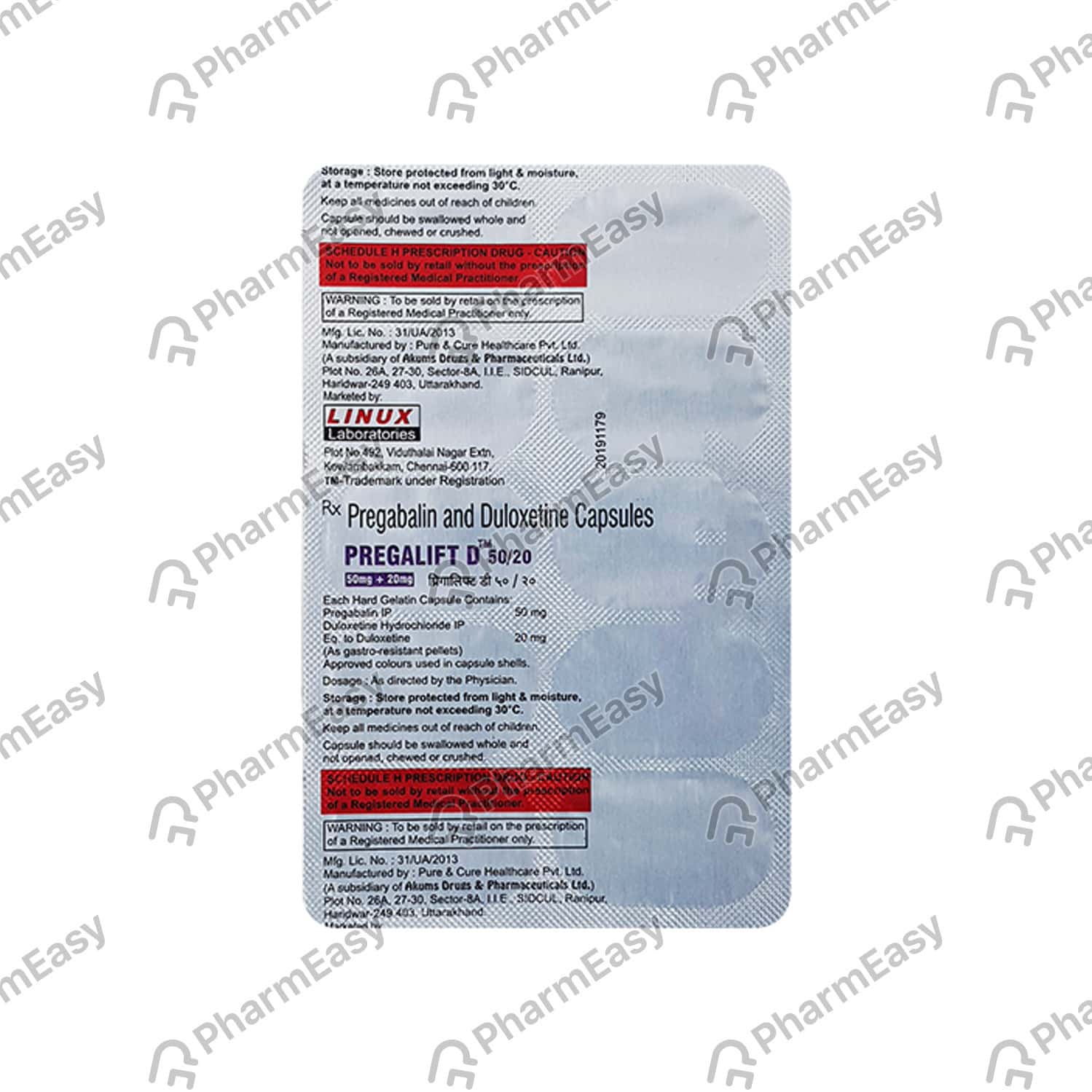 Pregalift D 50/20 Strip Of 10 Capsules: Uses, Side Effects, Price & Dosage | PharmEasy