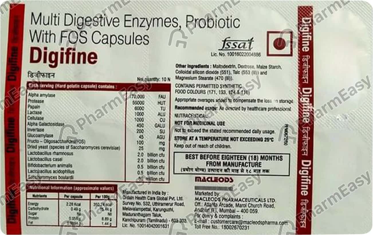 Buy Digifine Strip Of 10 Capsules Online at Flat 15% OFF | PharmEasy
