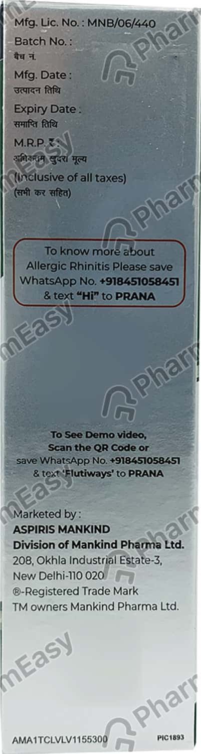 Flutiways 0.0306 %W/W Nasal Spray (16): Uses, Side Effects, Price ...