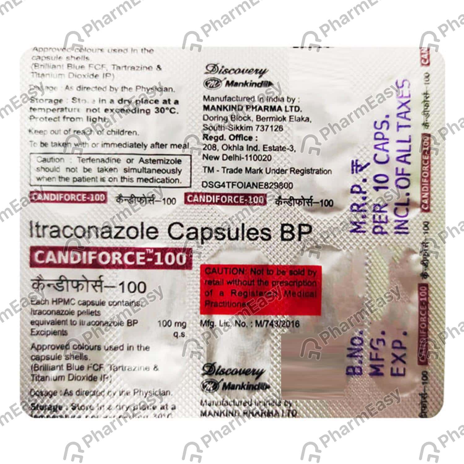 Candiforce 100 MG Capsule (10): Uses, Side Effects, Price & Dosage ...