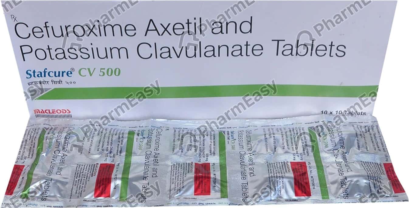Stafcure Cv 500mg Strip Of 10 Tablets: Uses, Side Effects, Price ...