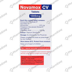 Novamox Cv 1gm Strip Of 10 Tablets: Uses, Side Effects, Price & Dosage ...