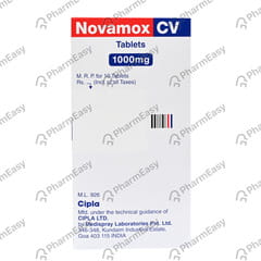 Novamox Cv 1gm Strip Of 10 Tablets: Uses, Side Effects, Price & Dosage ...