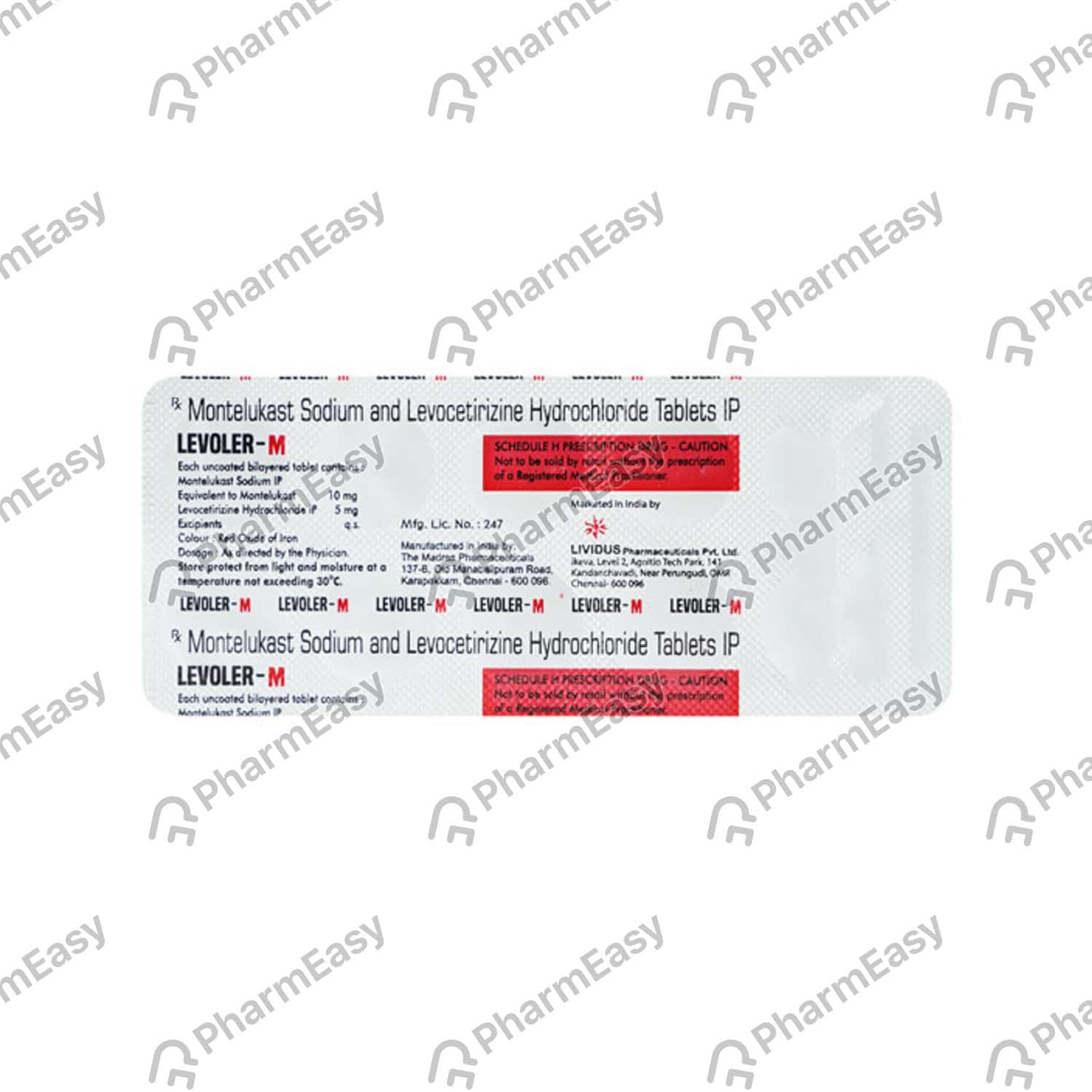 Levoler M 10/5 Mg Strip Of 10 Tablets: Uses, Side Effects, Price ...