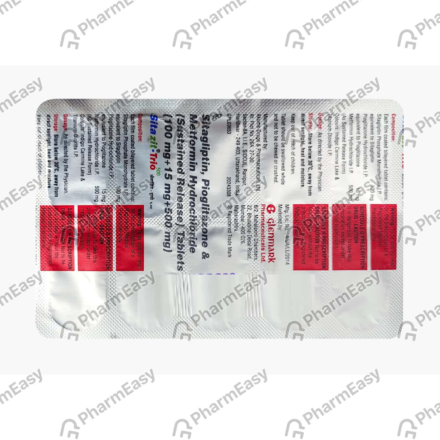 Buy Sitazit Trio 500mg Strip Of 10 Tablets Online at Flat 15% OFF ...