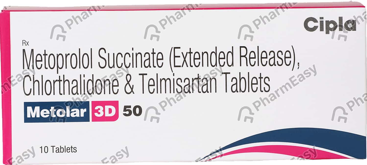 Metolar 3d 50mg Strip Of 10 Tablets: Uses, Side Effects, Price & Dosage ...