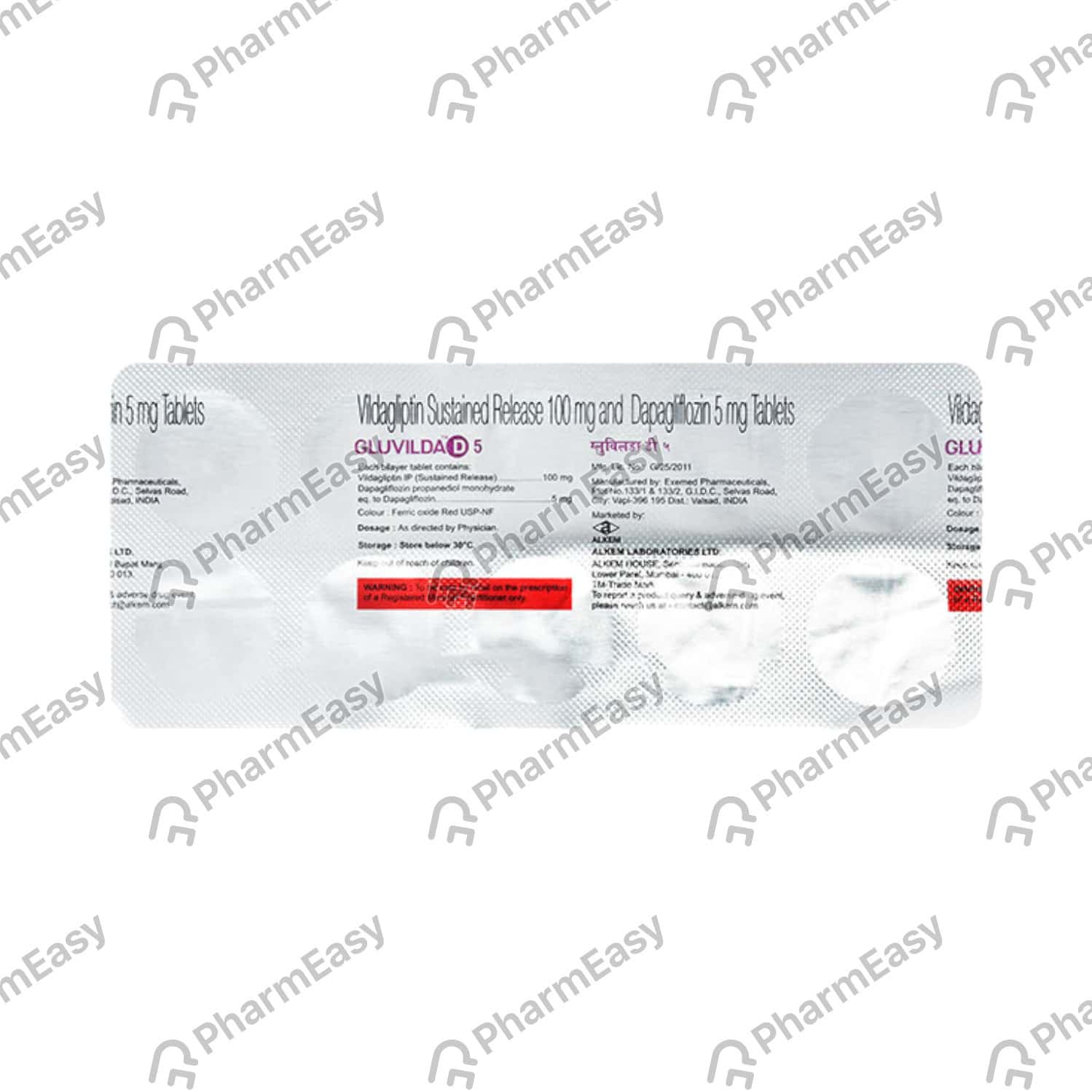 Gluvilda D 5mg Strip Of 10 Tablets: Uses, Side Effects, Price & Dosage ...