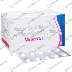 Mirago S 25 Strip Of 10 Tablets: Uses, Side Effects, Price & Dosage ...