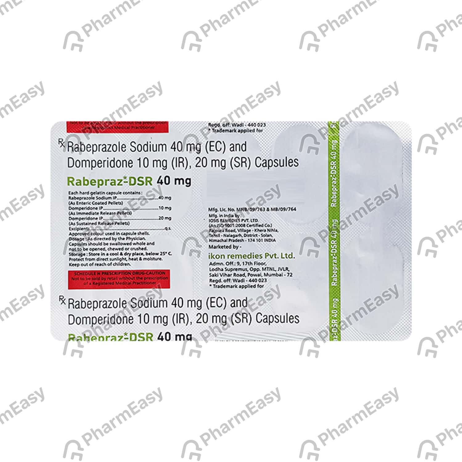 Rabepraz Dsr 40mg Strip Of 10 Capsules: Uses, Side Effects, Price & Dosage | PharmEasy