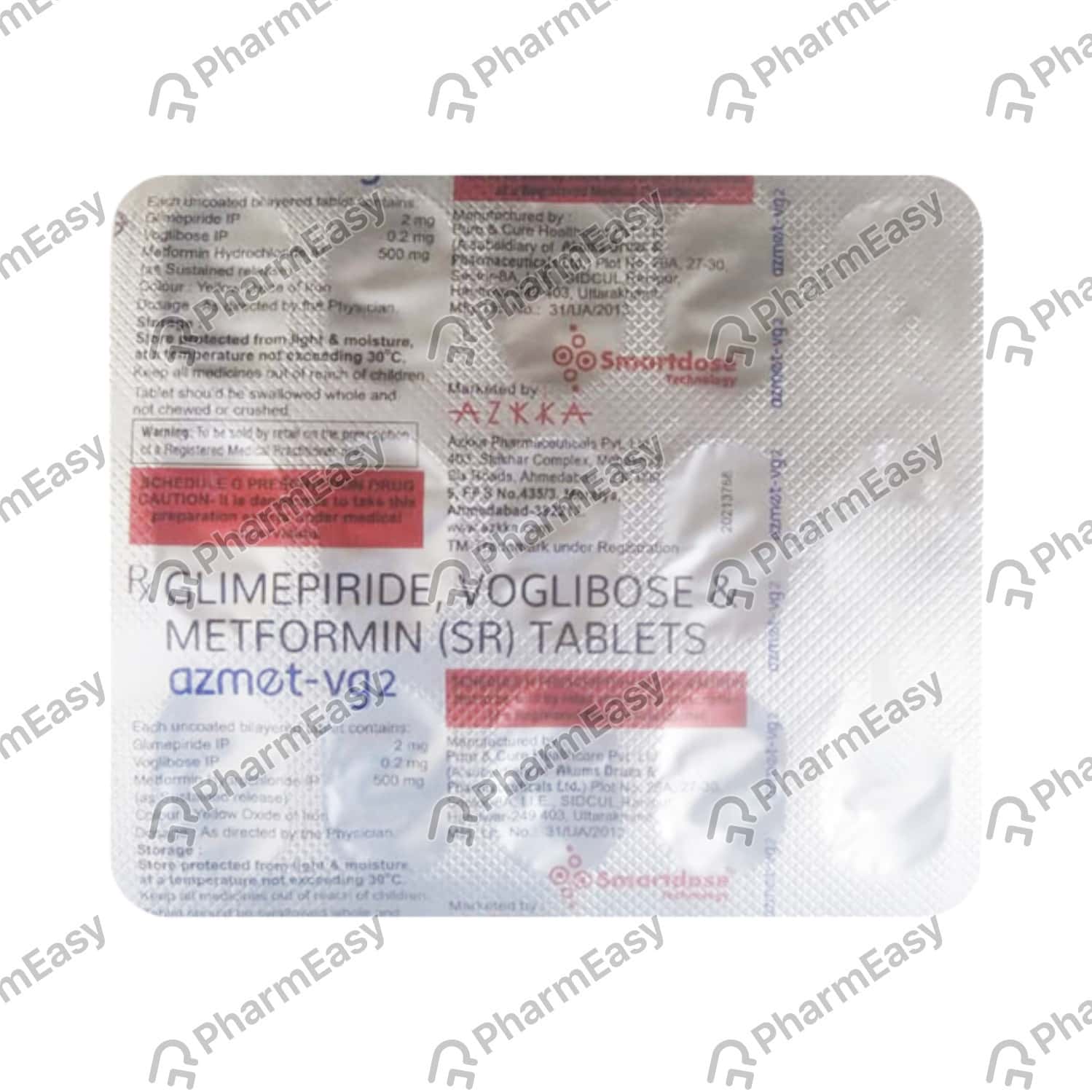Azmet Vg 2mg Strip Of 15 Tablets: Uses, Side Effects, Price & Dosage ...