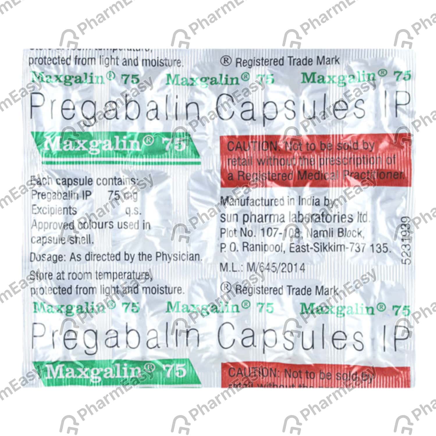 Buy Maxgalin 75 MG Capsule (15) Online at Flat 15% OFF | PharmEasy