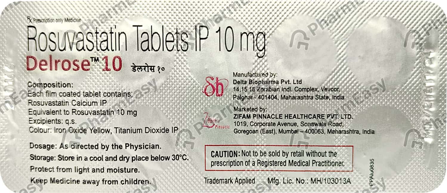 Delrose 10 MG Tablet (10): Uses, Side Effects, Price & Dosage | PharmEasy